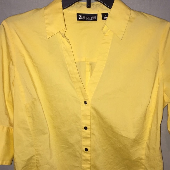 7th avenue | Tops | 7th Avenue Yellow Blouse | Poshmark